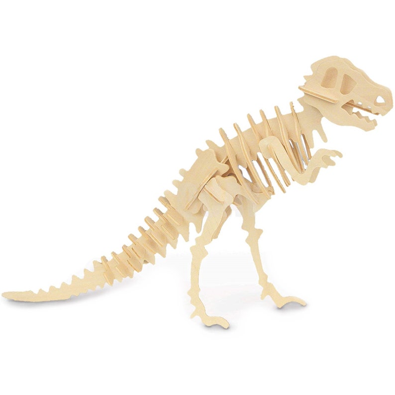 DIY Dinosaur Model Woodcraft Build Your Own T-rex 3D Wooden - Etsy UK