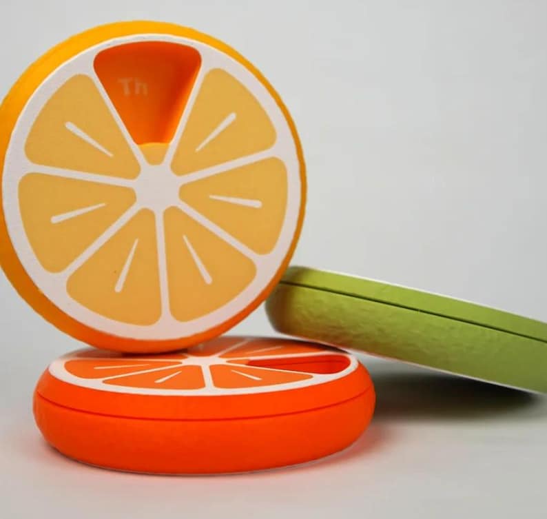 Cute Fruit Slice Pill Organizer – 3D Printed Spinning Vitamin Case - Etsy