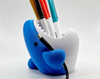 Shark Cable/pen/pencil Holder, Cable Organzation, Cute Sharks, Charger Cable, Desk Organization ...