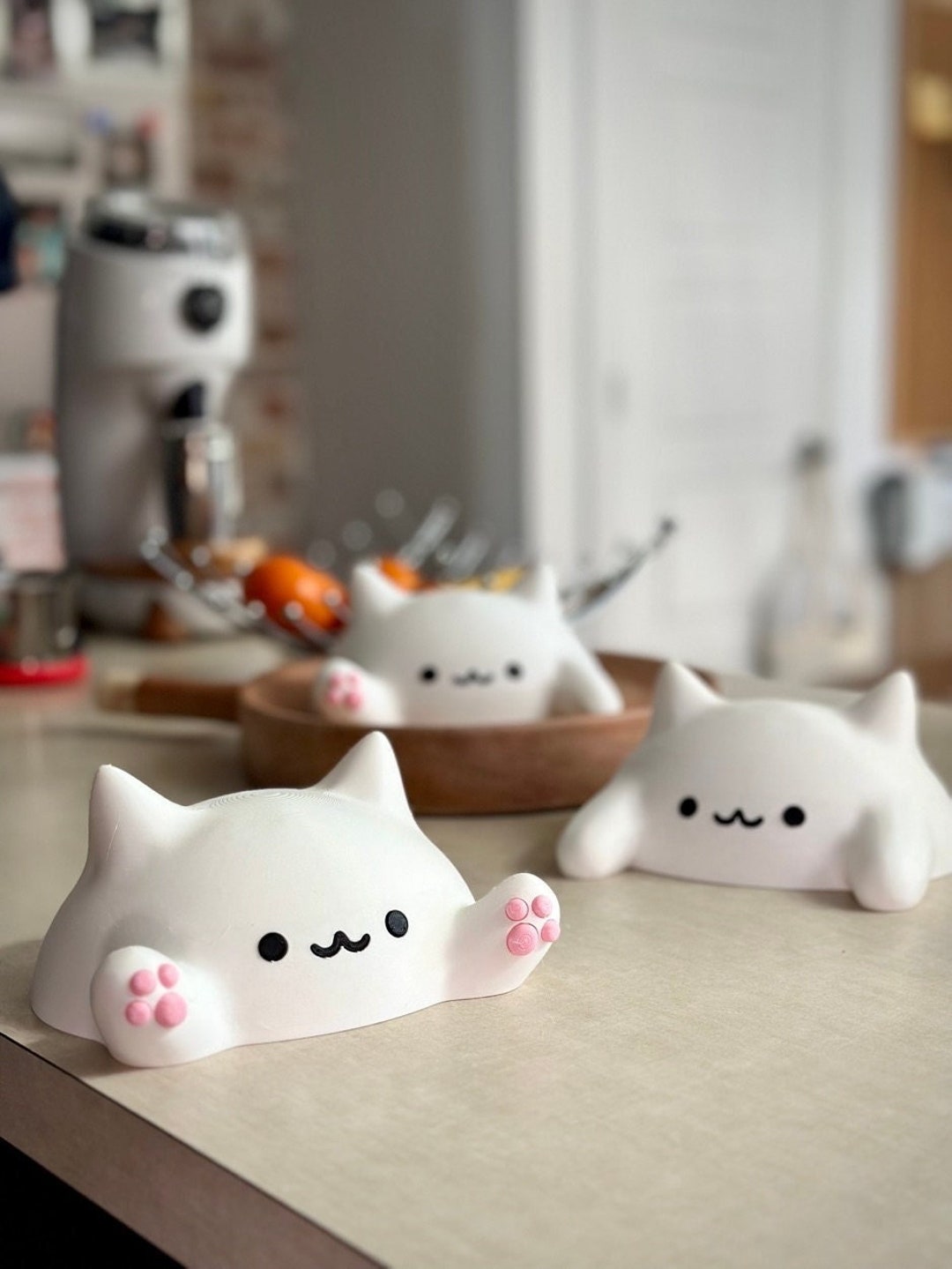 Blob Cat Desk Decor | Cute Kawaii Cat Figurine | Chonky Cat Gift for ...