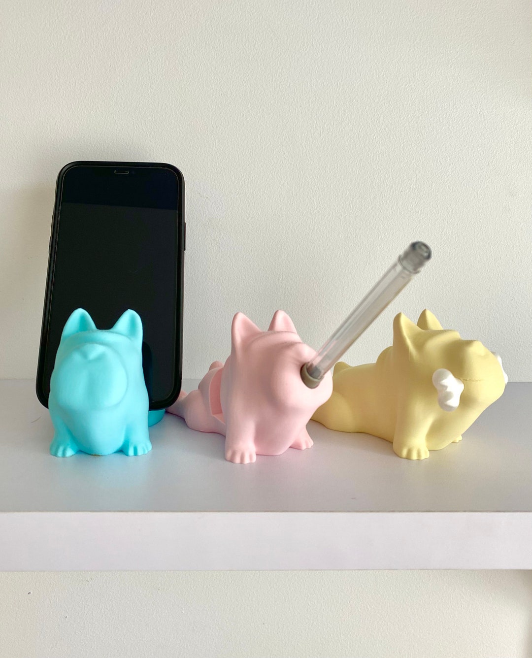 Dog Yoga Phone Holder | Pencil Holder | Figurine - Etsy