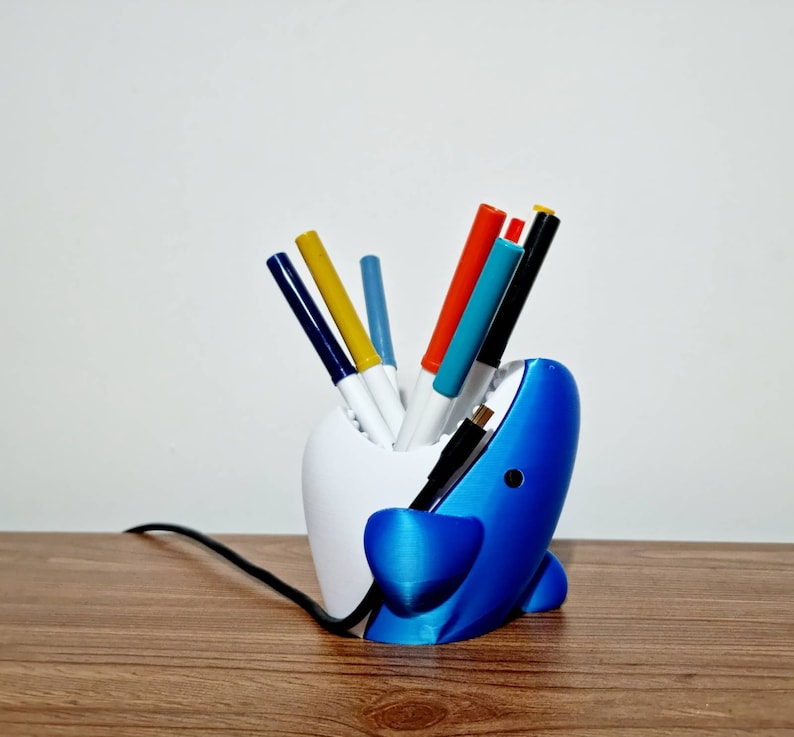 Cute Shark USB Cable + Pen Holder - Etsy