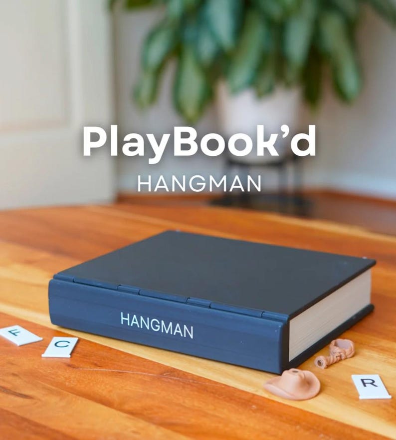 Playbook Hangman Game | 3D Printed Fold-up Word Guessing Board Game ...