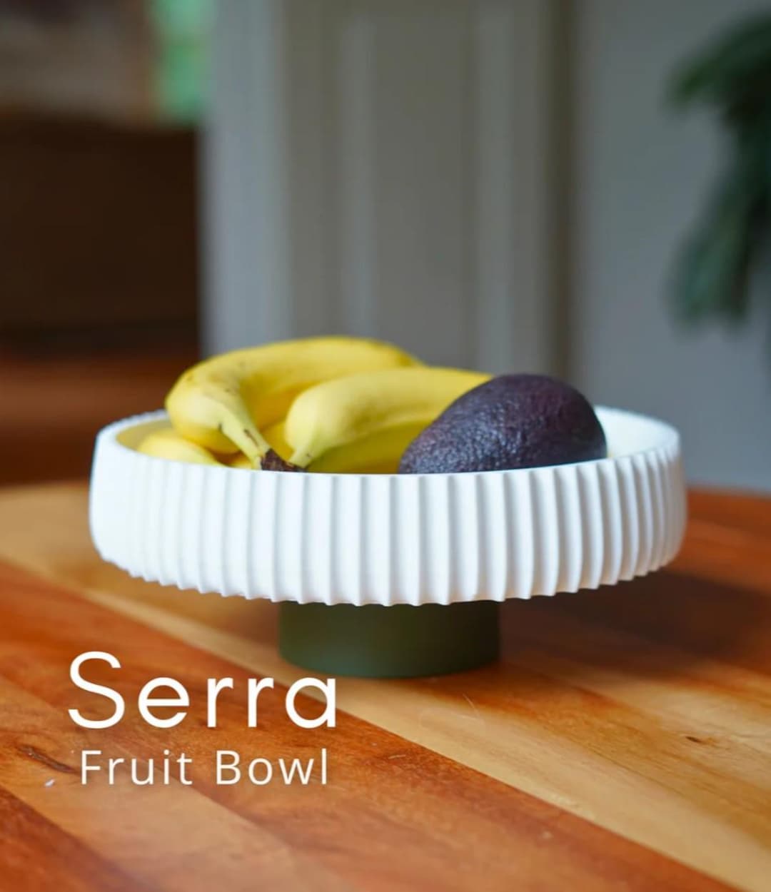 Modern & Descriptive Modern Serra Fruit Bowl - Fluted Ribbed Pedestal ...