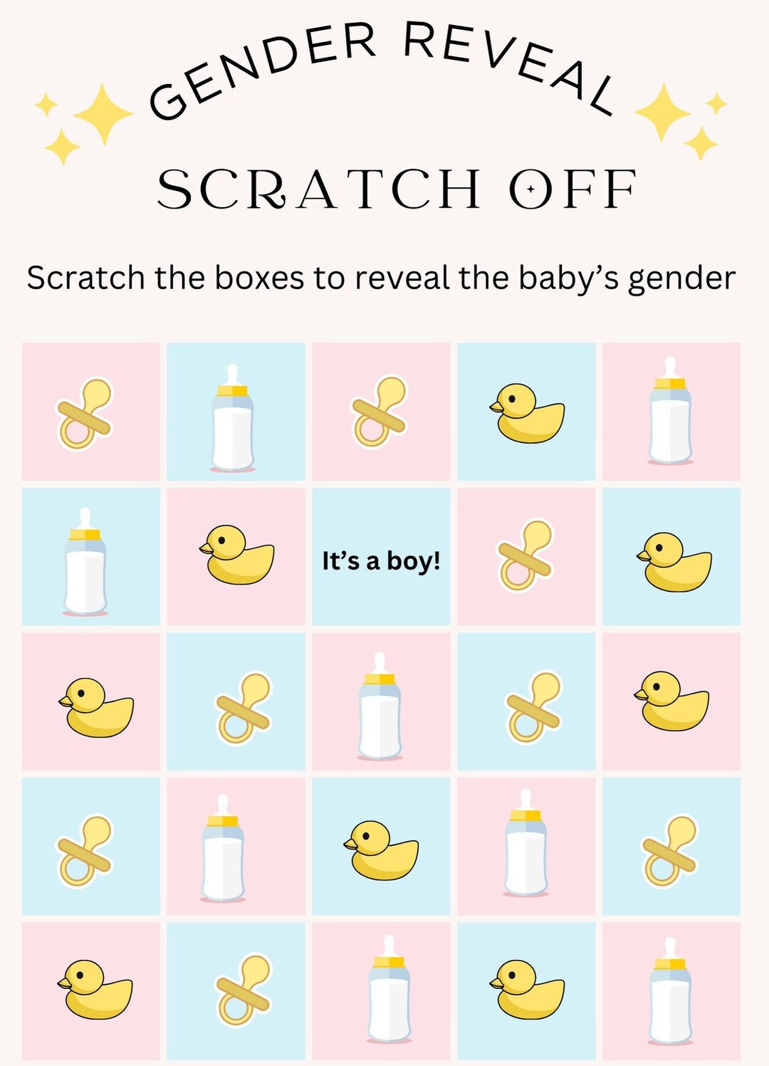Gender Reveal Scratch off Cards - Etsy