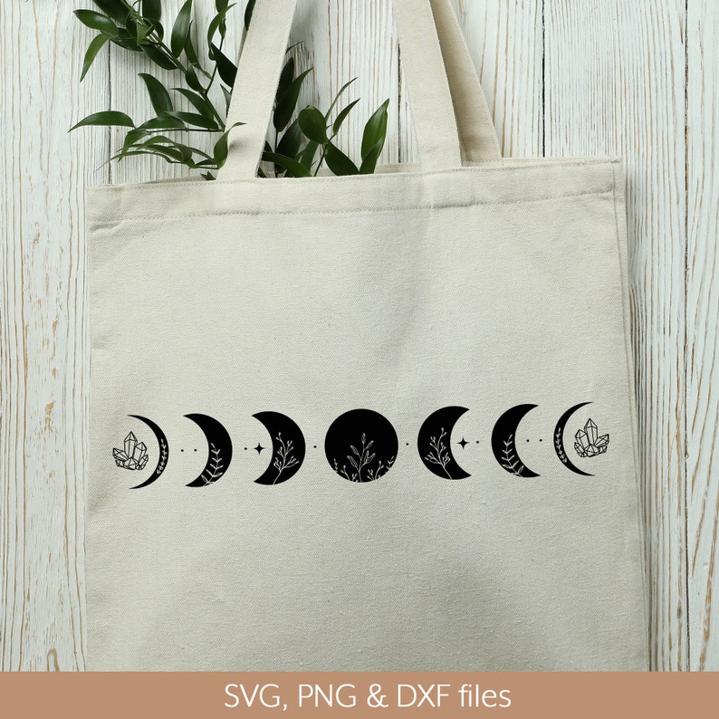 Moon Phases SVG Bundle Celestial Lunar Eclipse, Crescent, Full Moon SVG ...