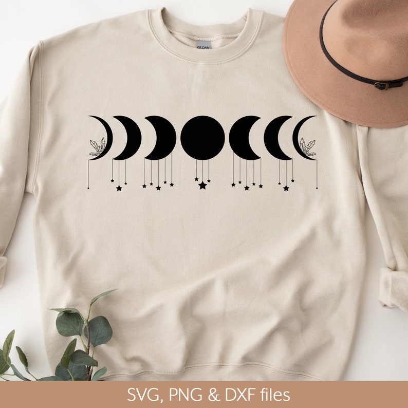 Moon Phases SVG Bundle Celestial Lunar Eclipse, Crescent, Full Moon SVG ...