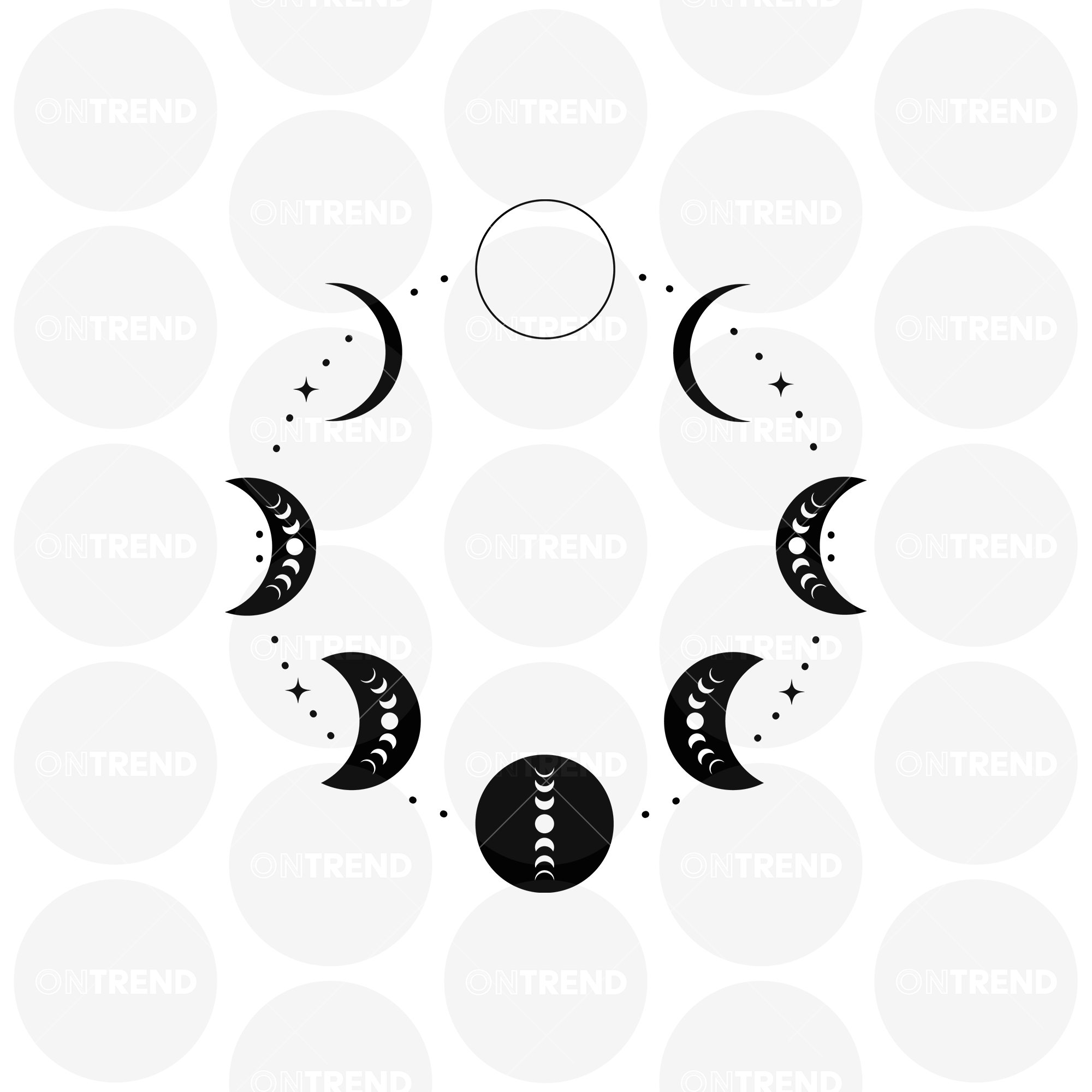 Moon Phases Svg Bundle Moon Phase Svg Celestial Svg Moon - Etsy UK