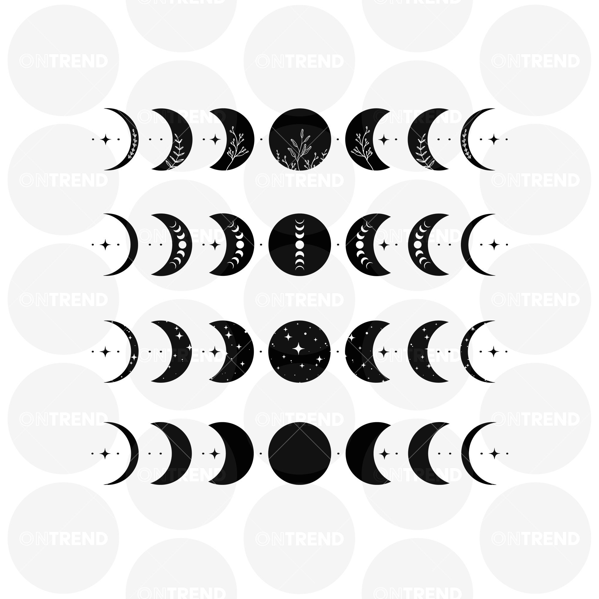 Moon Phases Svg Bundle Moon Phase Svg Celestial Svg Moon - Etsy Canada