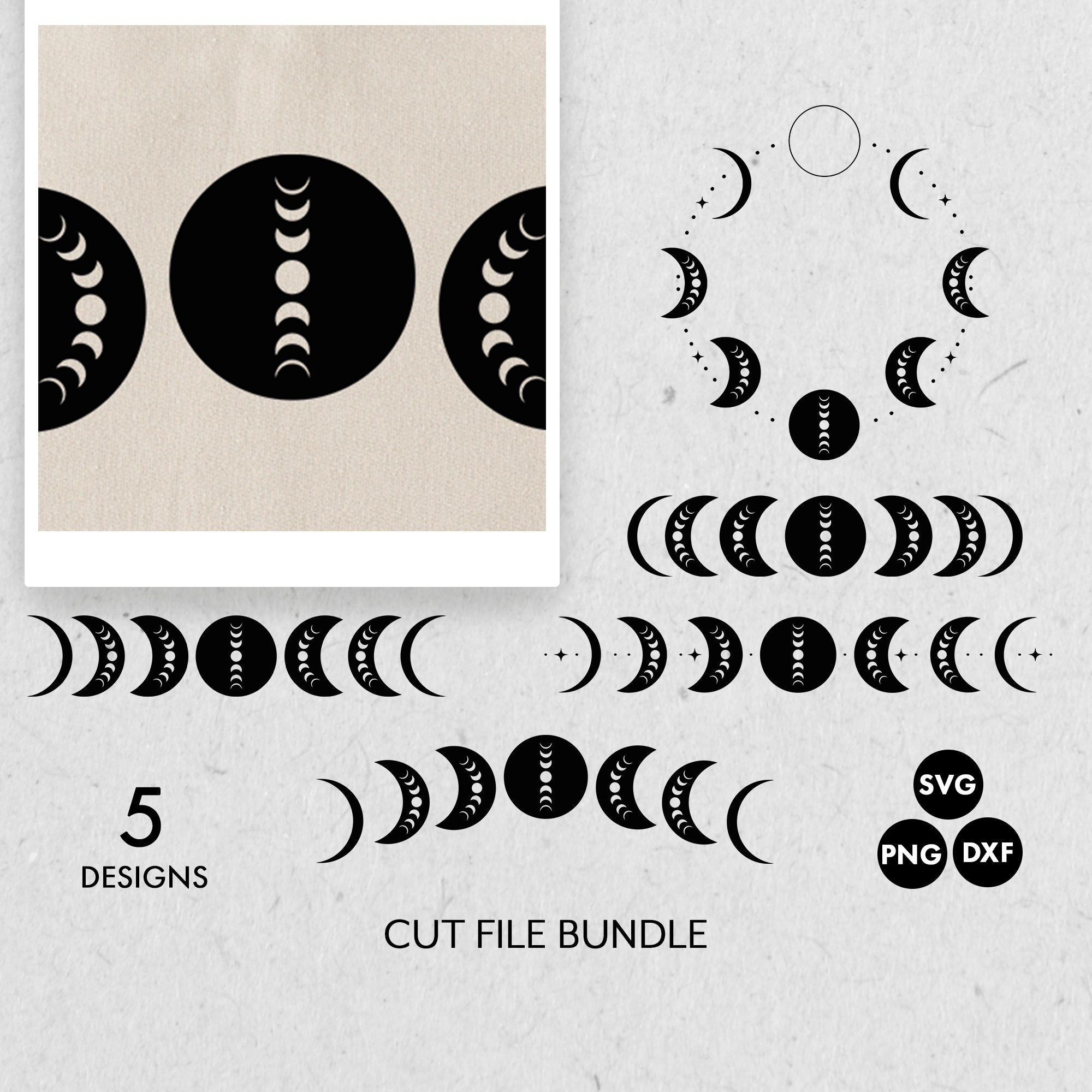 Moon Phases Svg Bundle Moon Phase Svg Celestial Svg Moon - Etsy