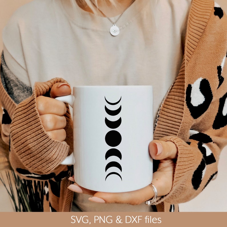 Moon Phases SVG Bundle Celestial Lunar Eclipse, Crescent, Full Moon SVG ...