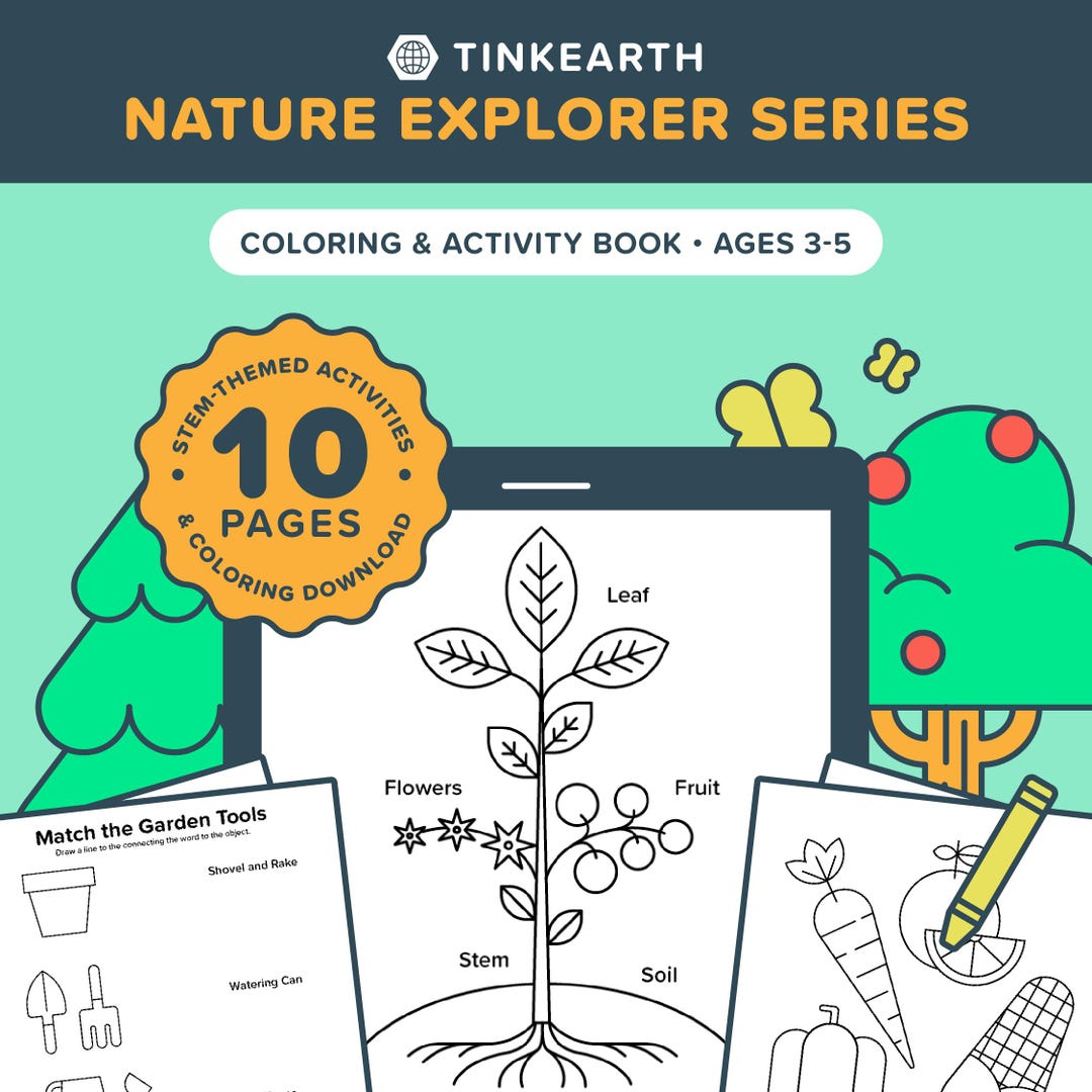 Tinkearth Nature Explorer • Plants Coloring and Activity Book • Pre-k ...