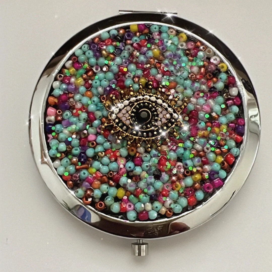 Evil Eye Compact Mirror Makeup Bag Mirror Purse Vanity Mirror Pocket ...