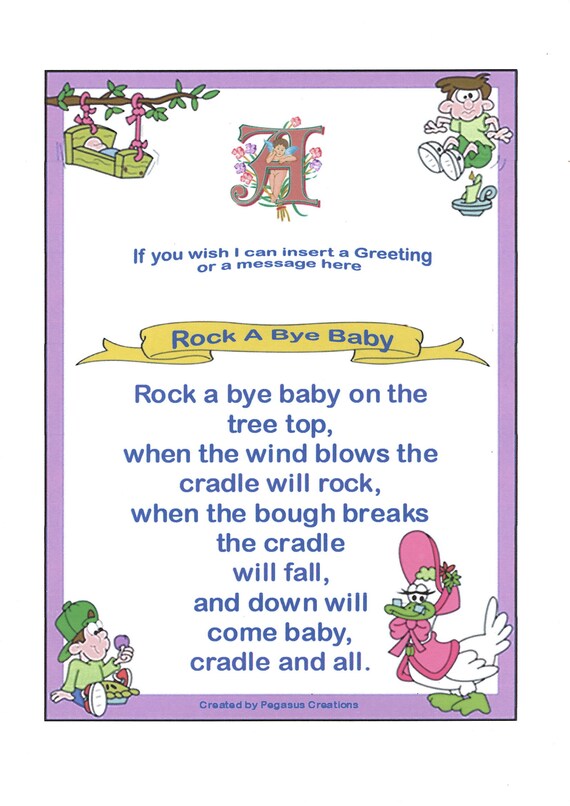 An A4 Print Only of a Traditional Nursery Rhyme - Etsy
