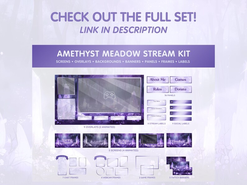 4 Animated Stream Screens for Twitch - Purple Starting Soon Screen, Be ...