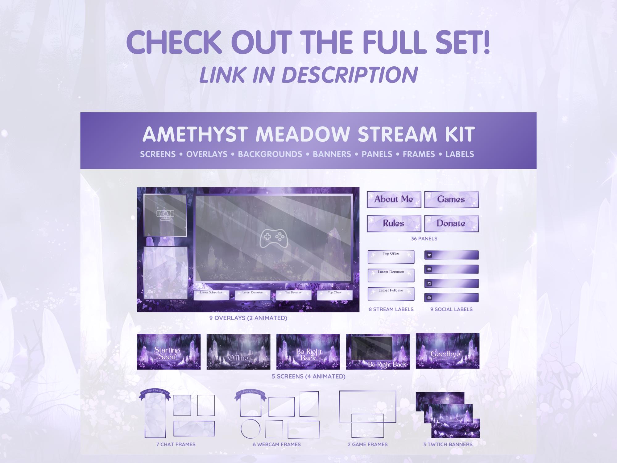 4 Animated Stream Screens for Twitch - Purple Starting Soon Screen, Be ...