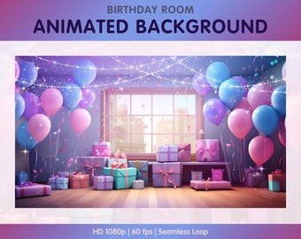 Animated Background, Neon Birthday Vtuber Background, Vtuber Assets ...