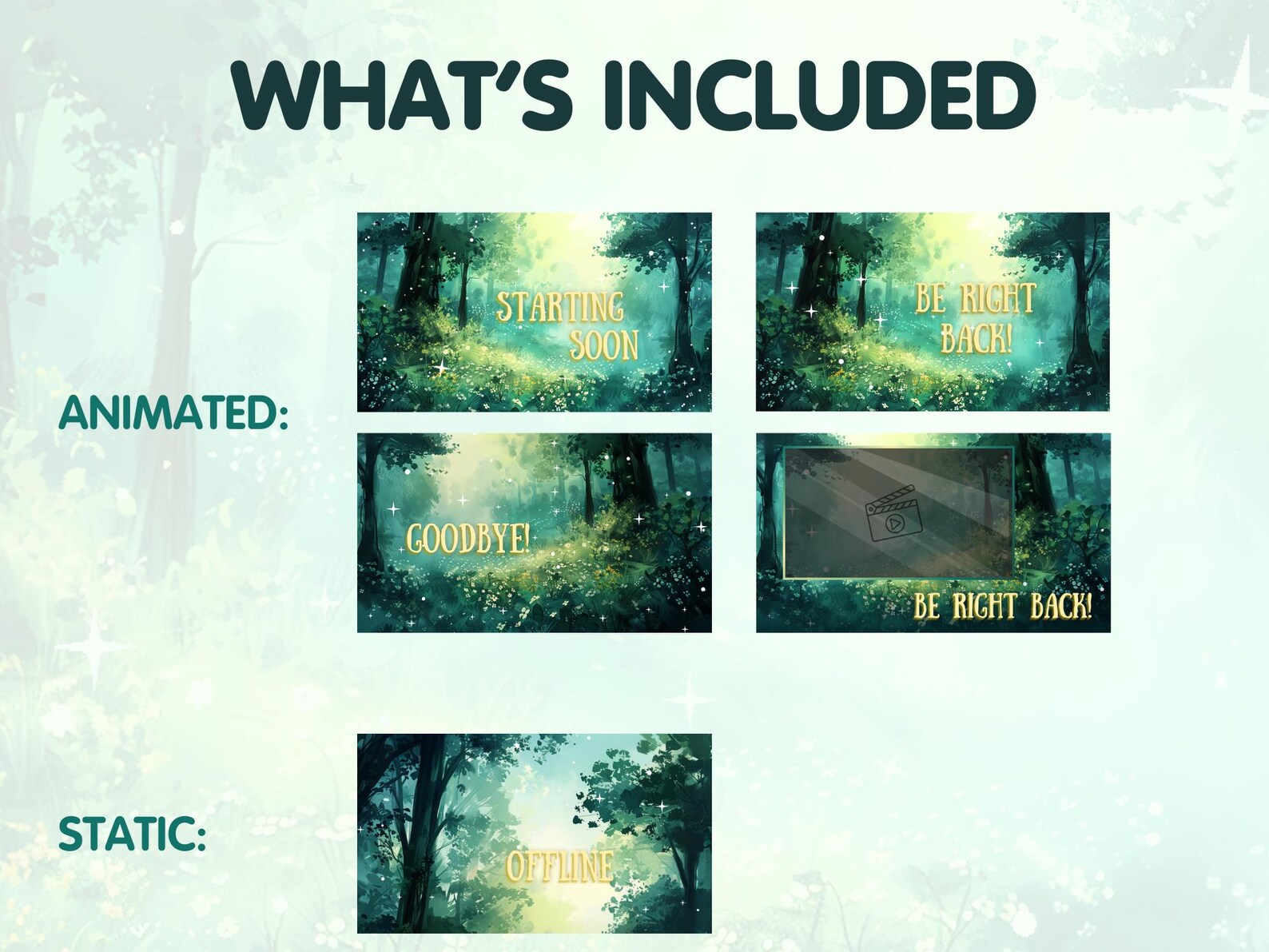 4 Animated Stream Screens for Twitch, 1 Offline Screen Starting Soon ...