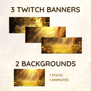 Yellow Twitch Overlay Package - Cottagecore Animated Background, Twitch ...