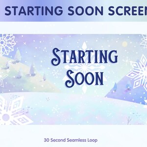 5 Animated Stream Screens for Twitch - Snow Day Winter Themed - Starting Soon Screen, Be Right ...