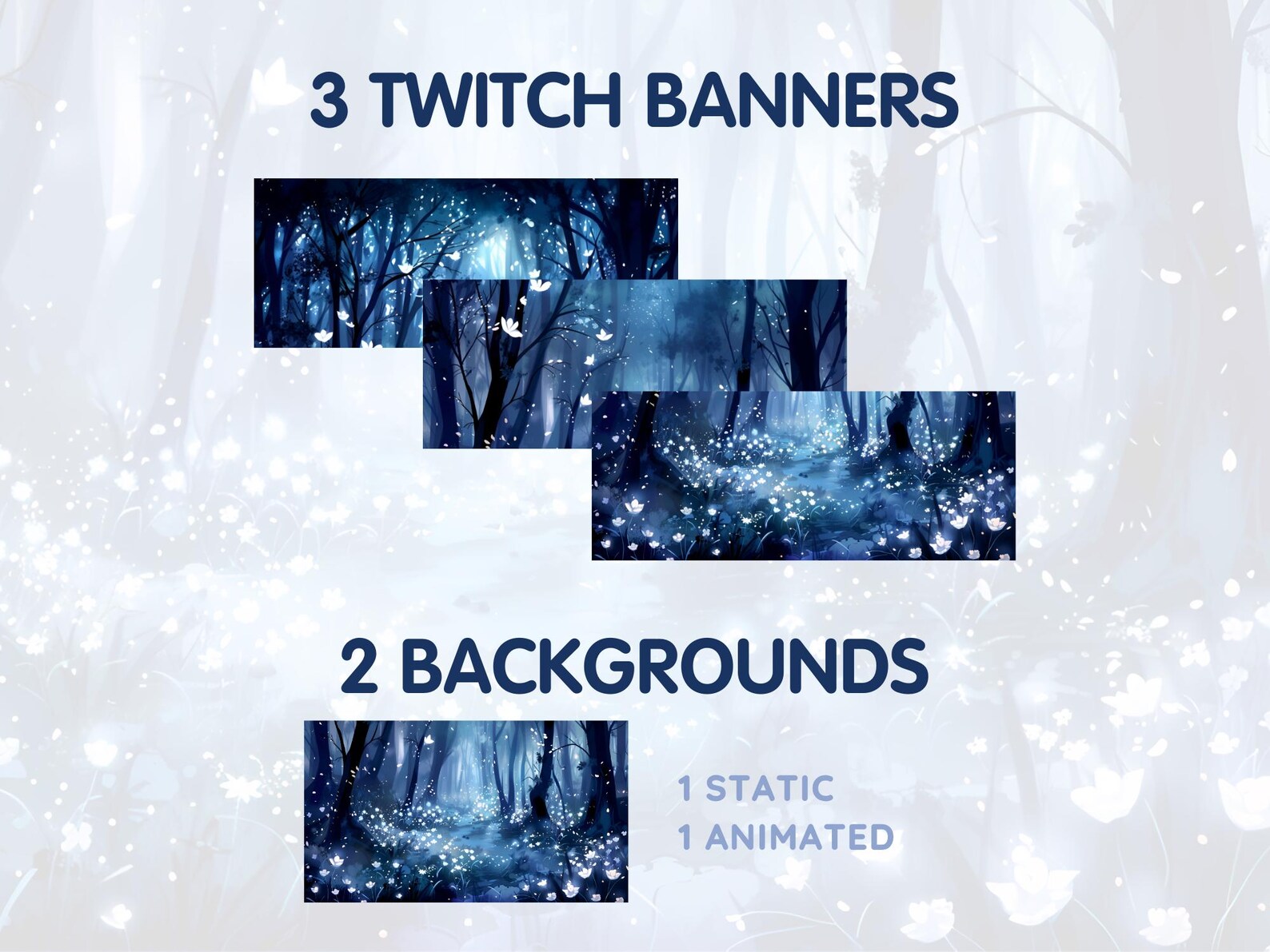 Blue Twitch Overlay Package - Animated Background, Twitch Panels ...