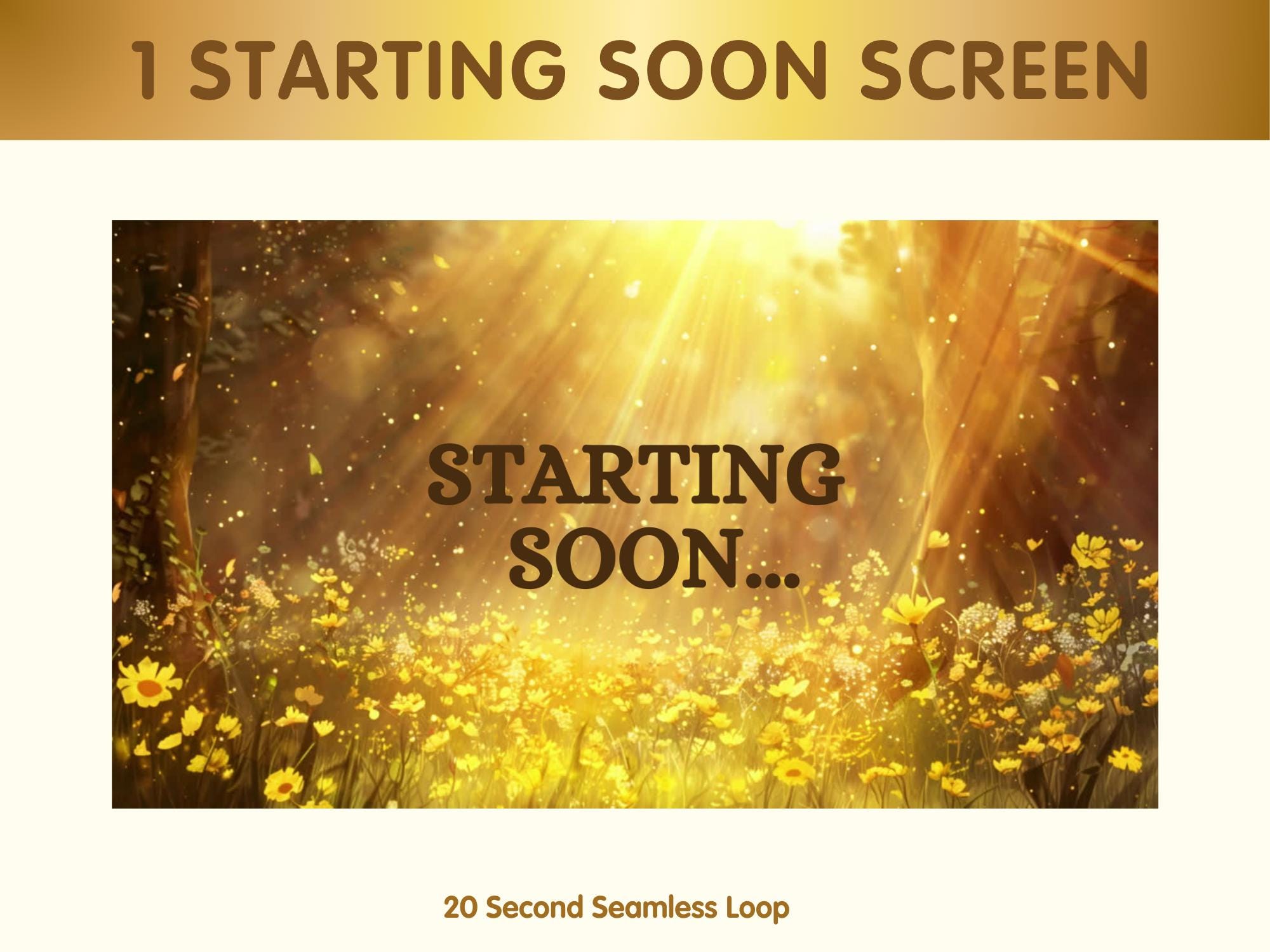 4 Animated Stream Screens for Twitch Stream - Yellow Honey Meadow ...