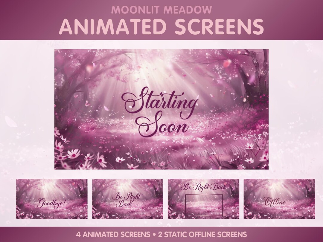 4 Animated Stream Screens for Twitch Streamers - Dusty Rose - Starting ...