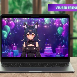 Animated Background, Neon Birthday Vtuber Background, Vtuber Assets ...
