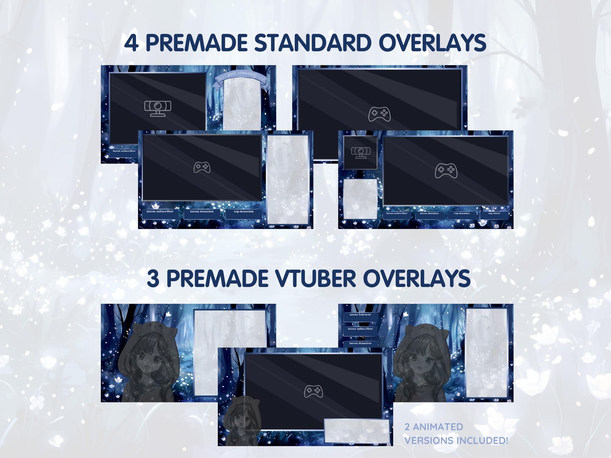 Blue Twitch Overlay Package - Animated Background, Twitch Panels ...
