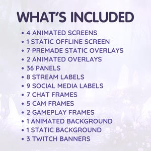 Purple Twitch Overlay Package - Animated Background, Twitch Panels ...