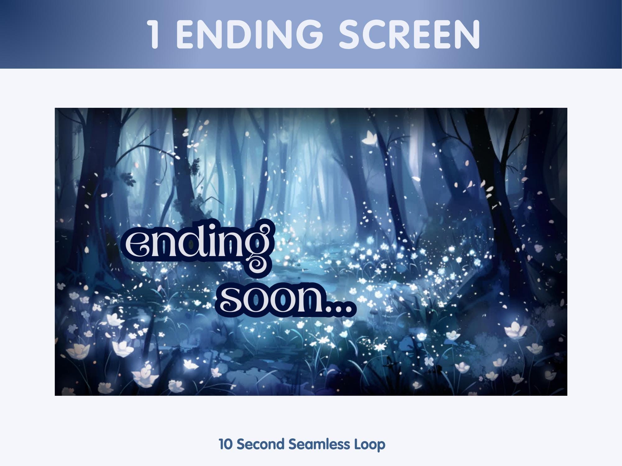 4 Animated Stream Screens for Twitch Streamer - Blue Moonlit Meadow ...