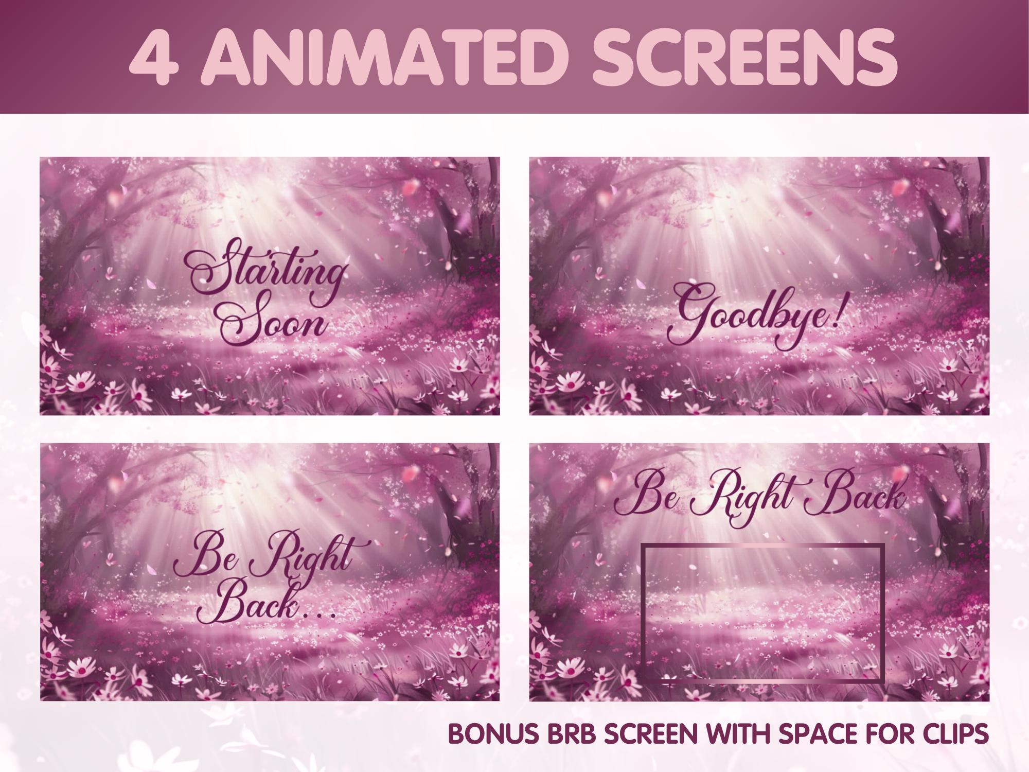 4 Animated Stream Screens for Twitch Streamers - Dusty Rose - Starting ...