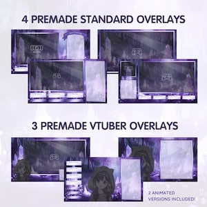 Purple Twitch Overlay Package - Animated Background, Twitch Panels ...