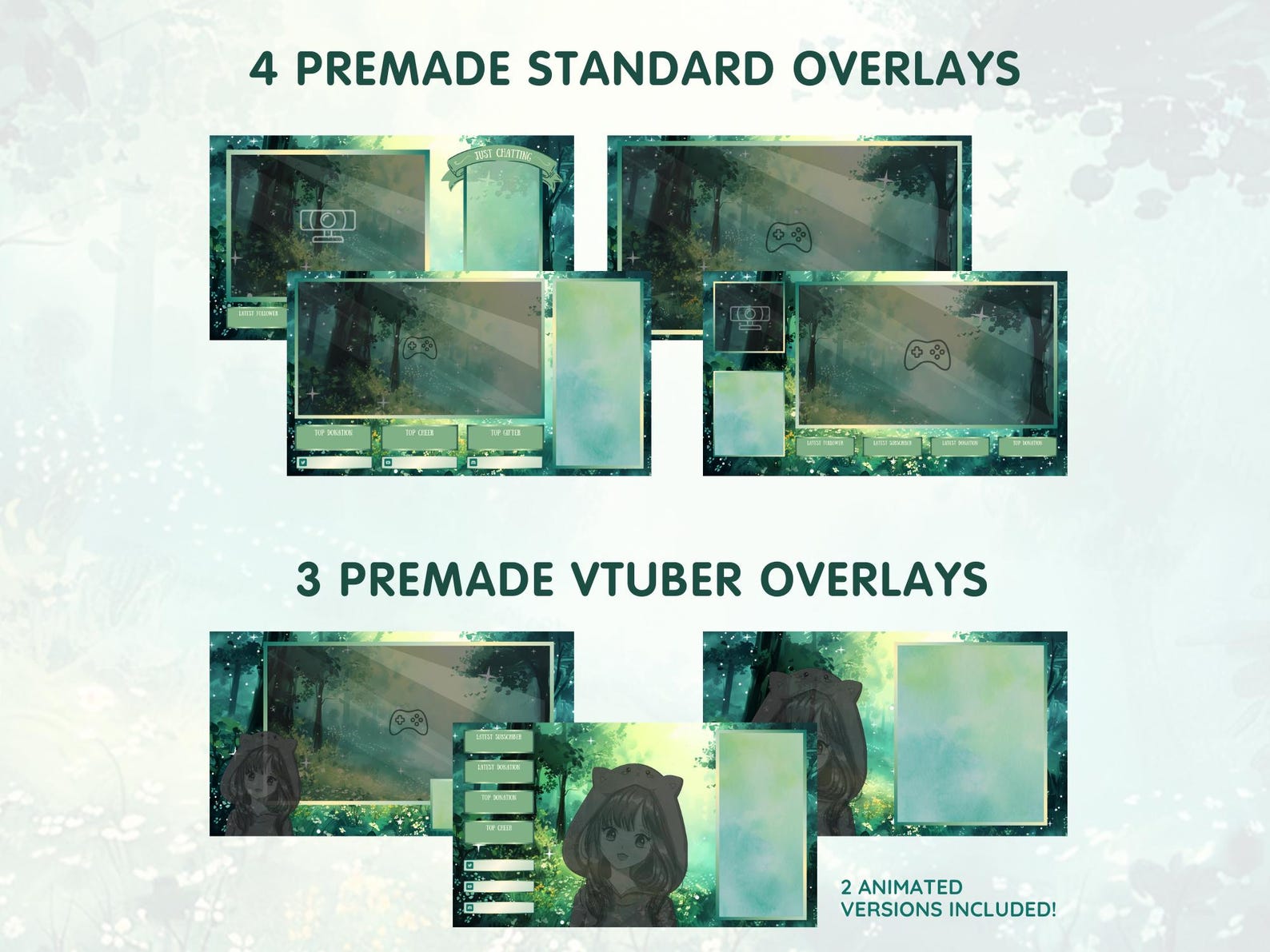 Green Twitch Overlay Package - Animated Background, Twitch Panels ...
