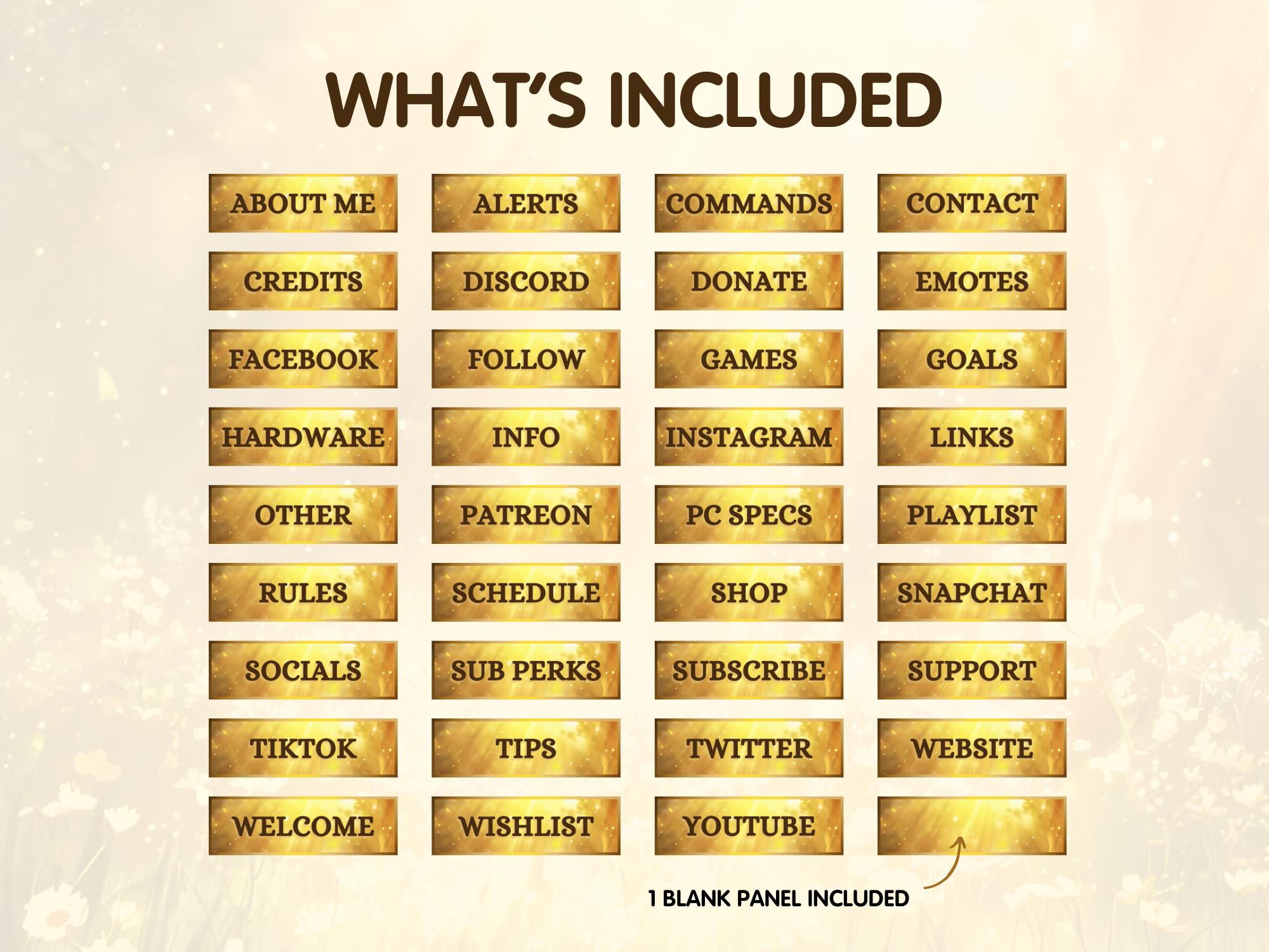 36 Twitch Panels - Yellow Channel Art, Golden Honey Theme - About ...
