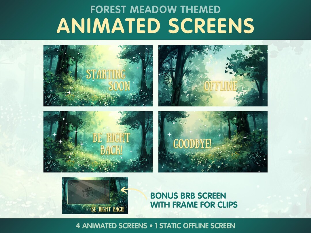 4 Animated Stream Screens for Twitch, 1 Offline Screen Starting Soon ...