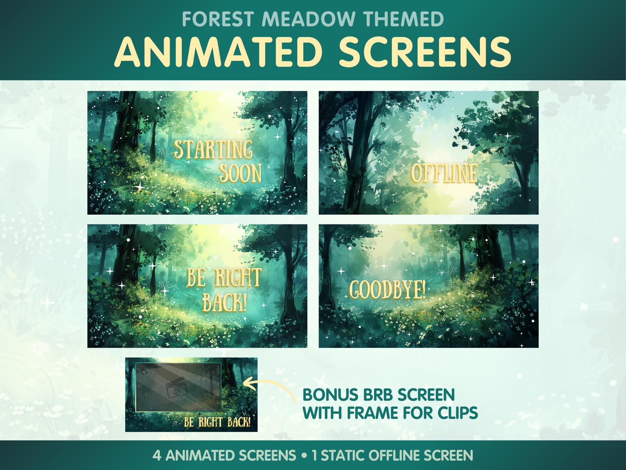 4 Animated Stream Screens for Twitch, 1 Offline Screen Starting Soon ...