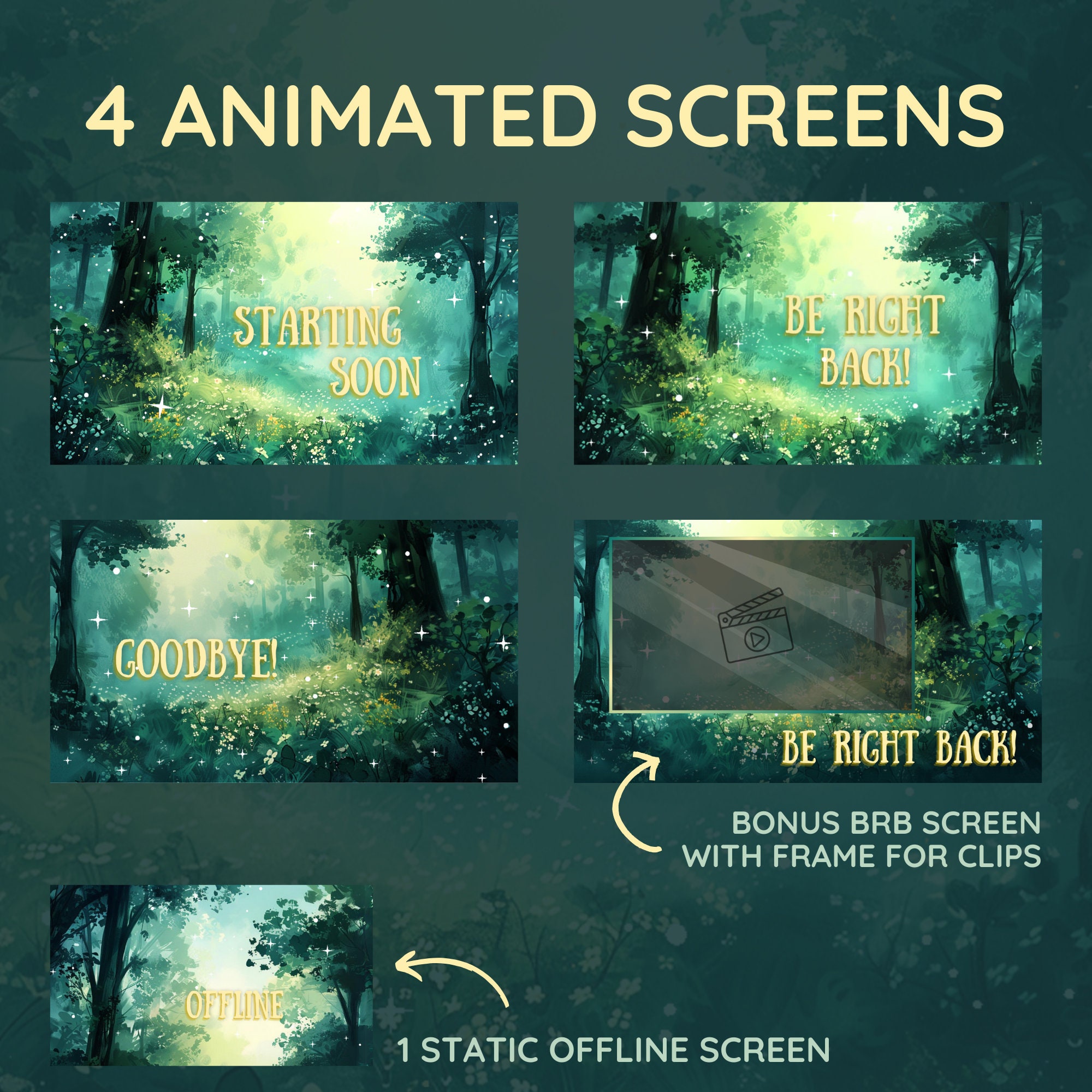 Animated Twitch Streamer Package Animated Stream Screens, Stream ...