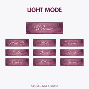 36 Twitch Panels - Pink Channel Art, Cherry Blossom Theme, About ...