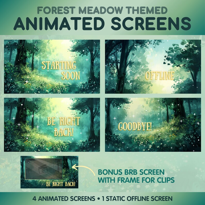 4 Animated Stream Screens for Twitch, 1 Offline Screen Starting Soon ...