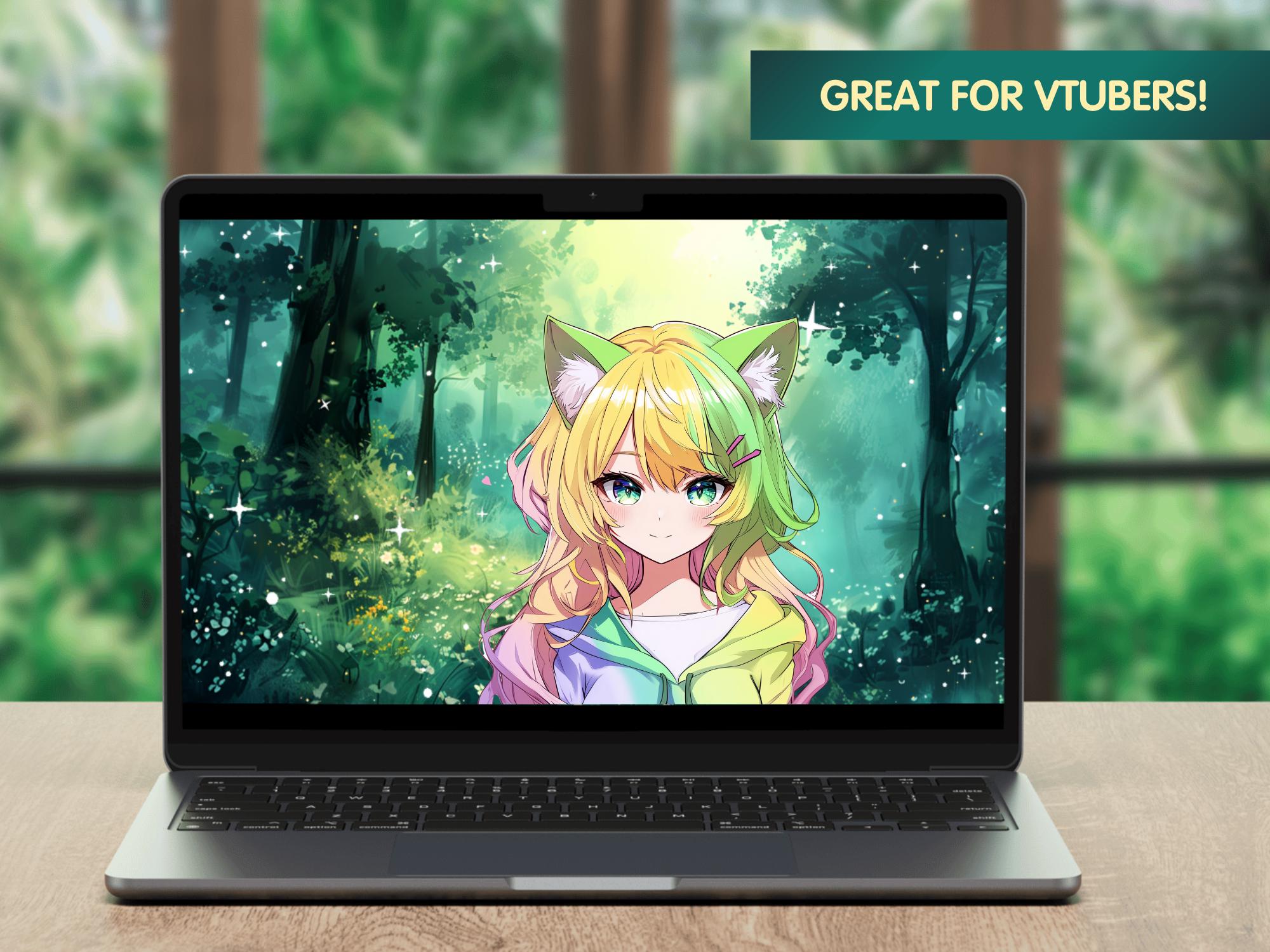 Animated Background, Green Vtuber Background, Vtuber Assets, Twitch ...