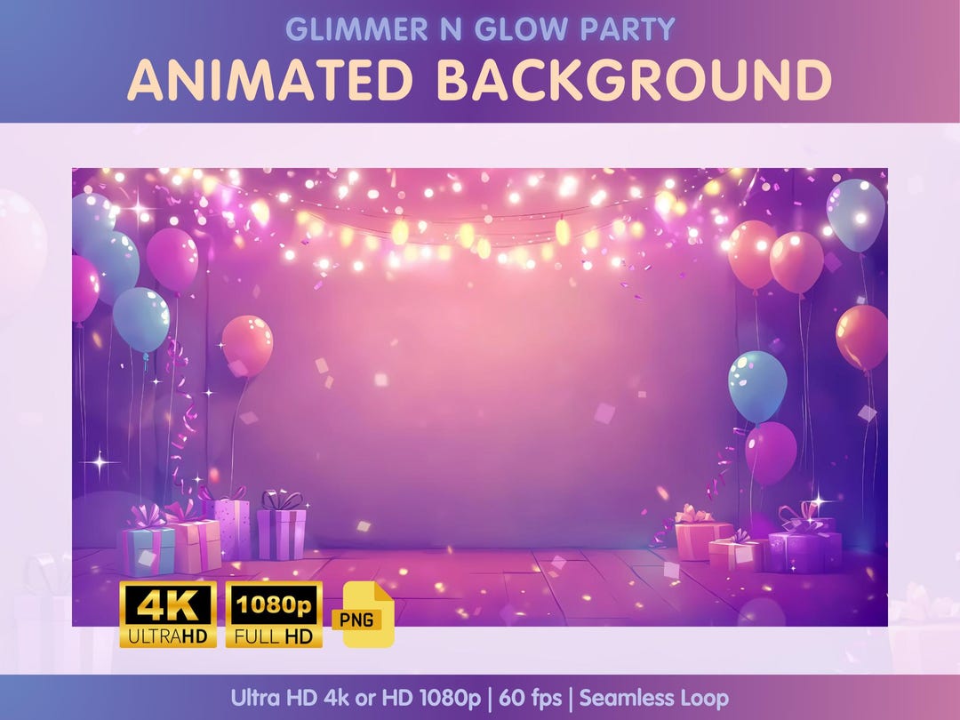 Animated Background, Glowing Birthday Vtuber Background, Vtuber Assets ...