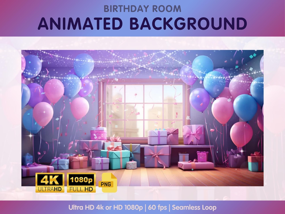 Animated Background, Birthday Room Vtuber Background, Vtuber Assets ...