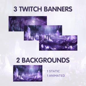 Purple Twitch Overlay Package - Animated Background, Twitch Panels ...