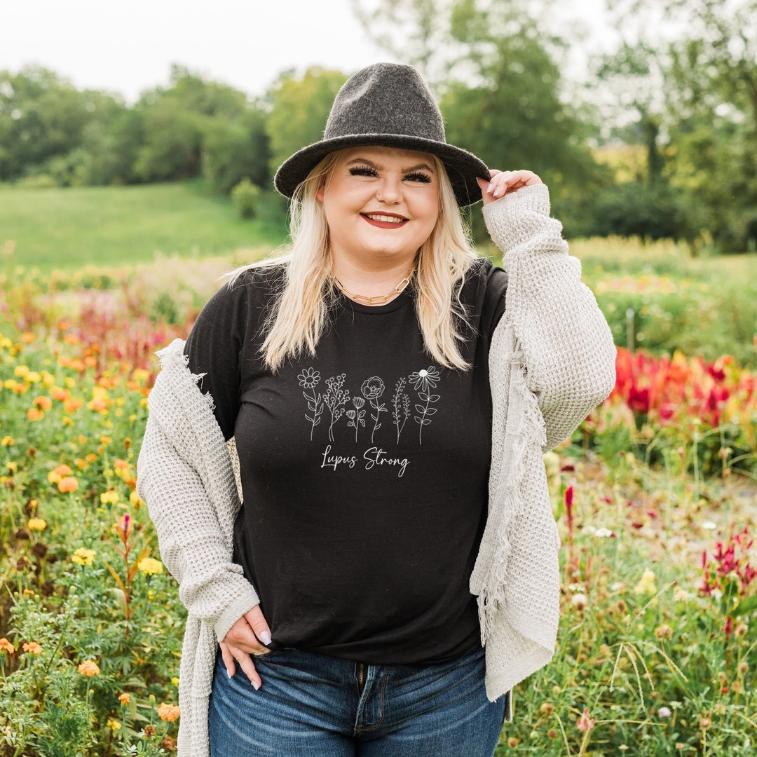Pretty Lupus Shirt; Lupus Strong T-shirt With Flower Graphics; Feminine ...