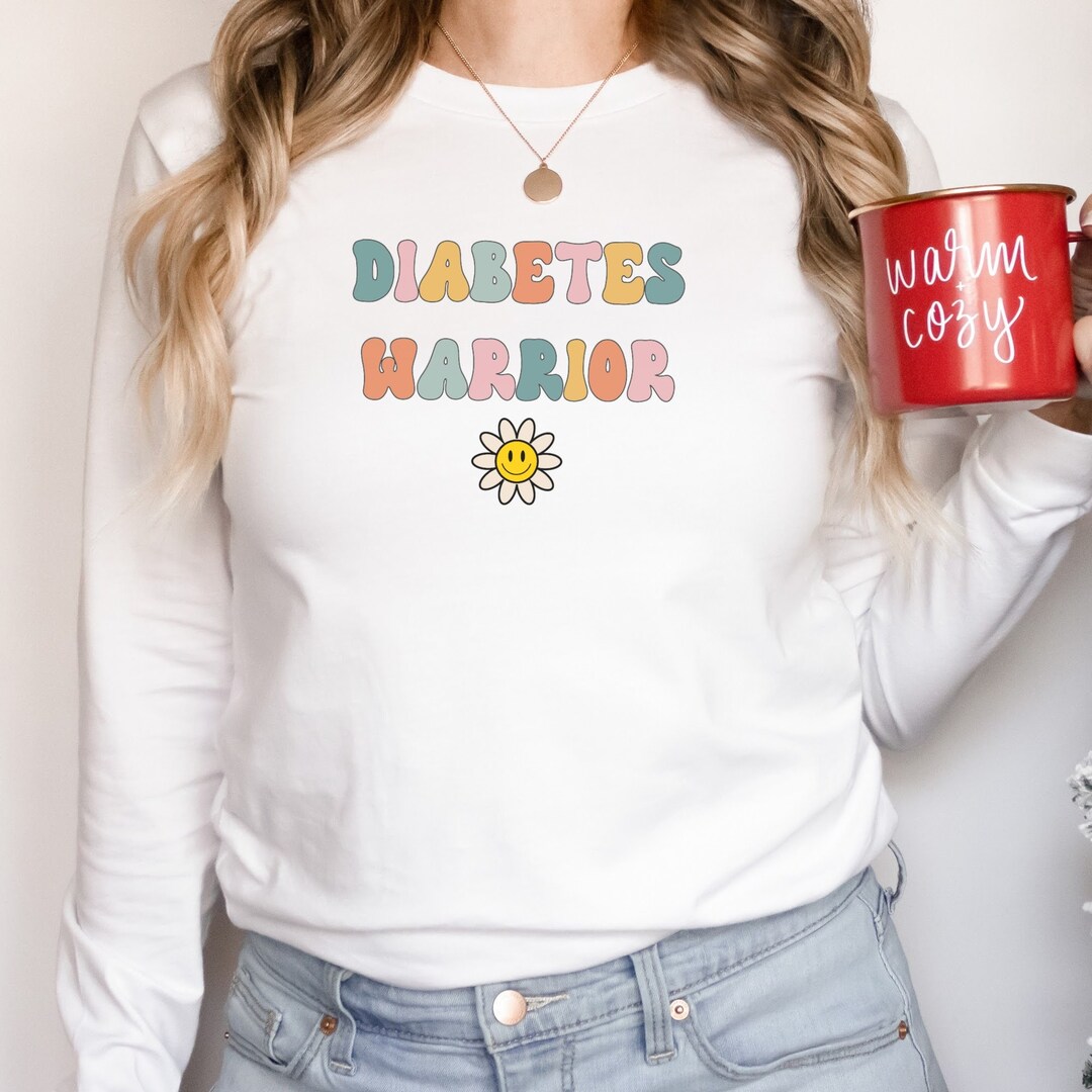 Diabetes Warrior T-shirt Colorful Long Sleeve Tee for Diabetes ...