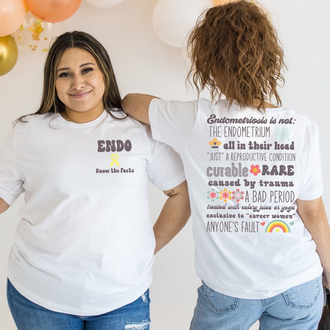 Know the Facts Endometriosis T-shirt; Endo Awareness Graphic Tee; Retro ...