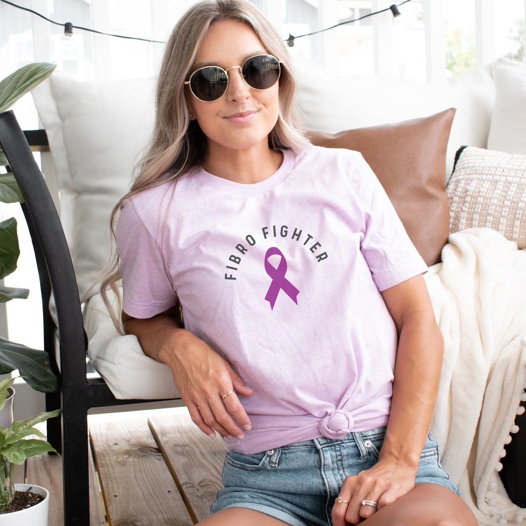 Fibro Fighter T-shirt; Fibromyalgia Awareness Month Shirt; Purple ...