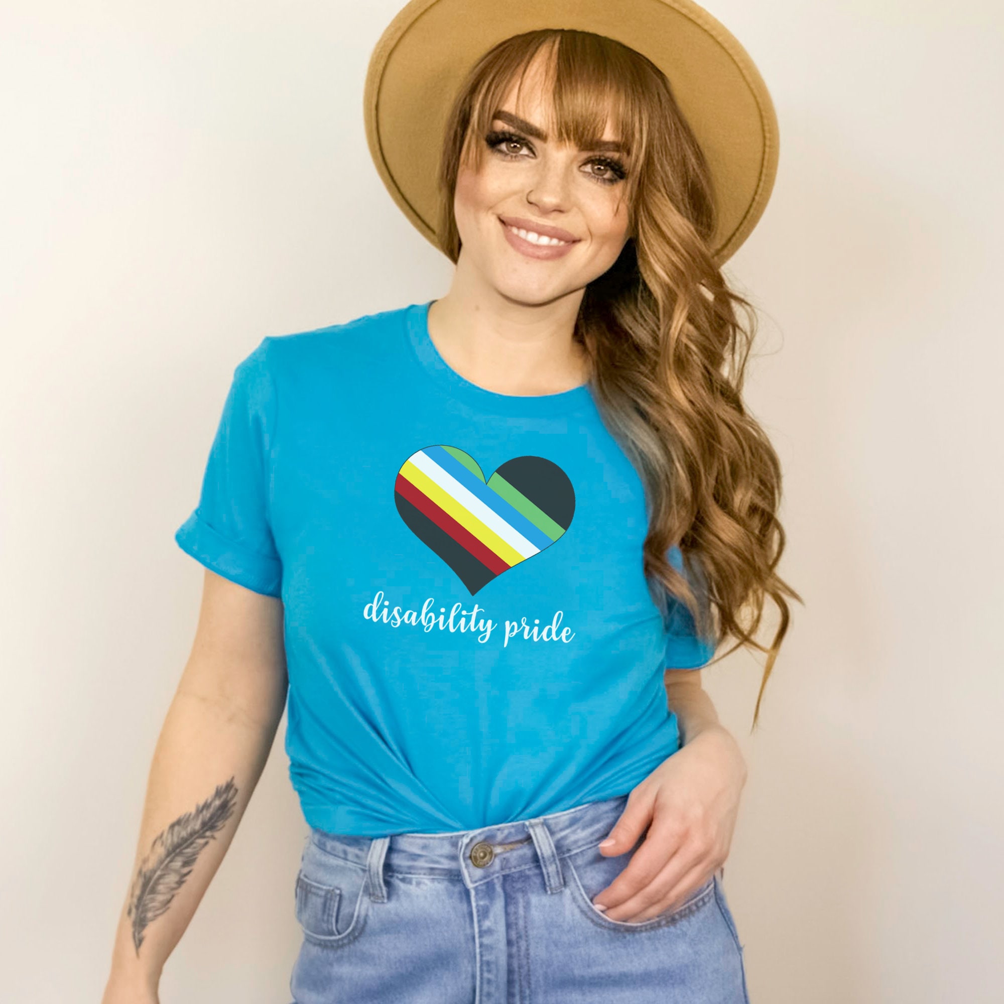 Disability Pride Flag T-shirt Heart-shaped Disability Pride - Etsy