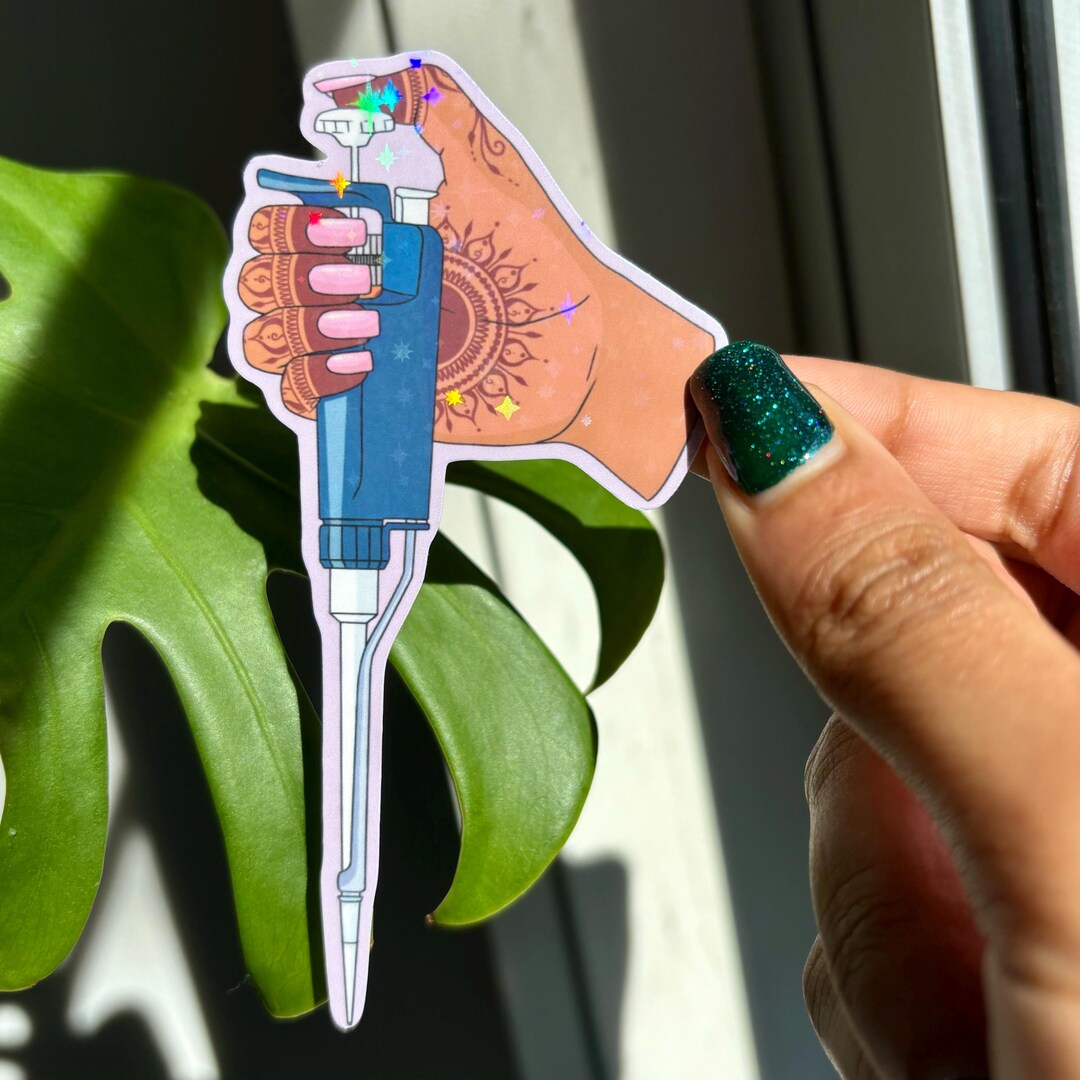 Desi Henna Hand Micropipette Single Sticker | Holographic Science ...